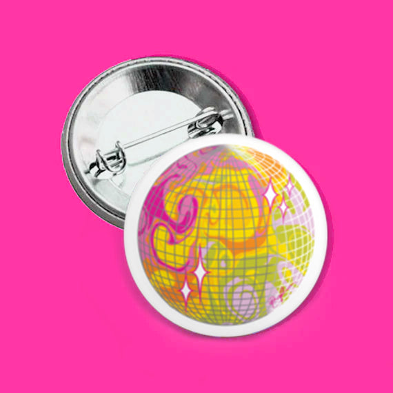 "Technicolor Disco" Button Pin – Paige Poppe Art