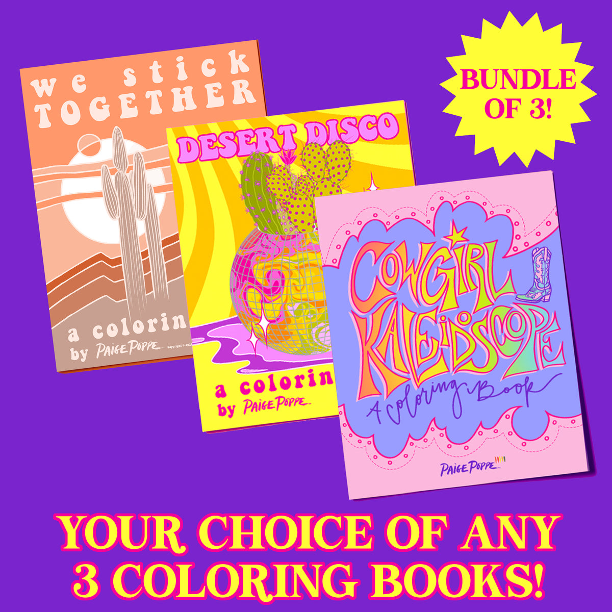 3 Coloring Book Bundle! – Paige Poppe Art