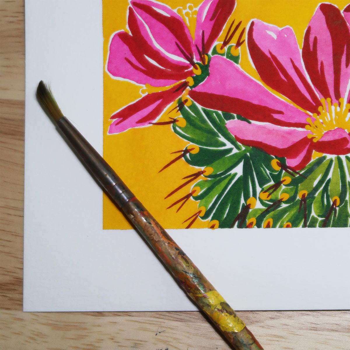 "Cholla Delight" Original Watercolor on Paper – Paige Poppe Art