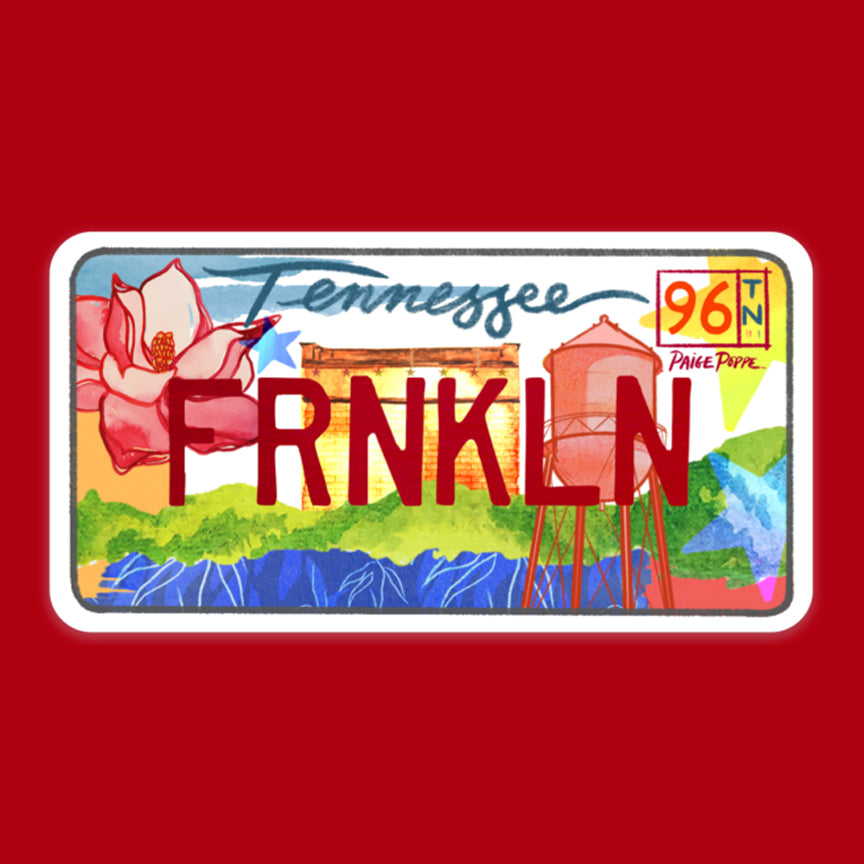 "Franklin" Tennessee License Plate Sticker – Paige Poppe Art