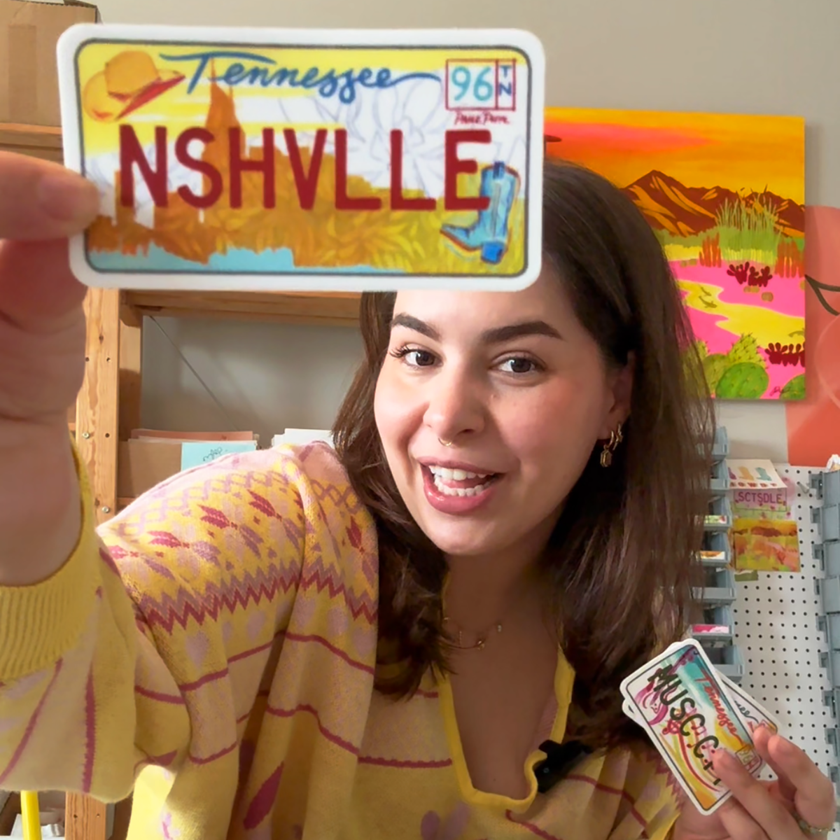 "Nashville" Tennessee License Plate Sticker – Paige Poppe Art