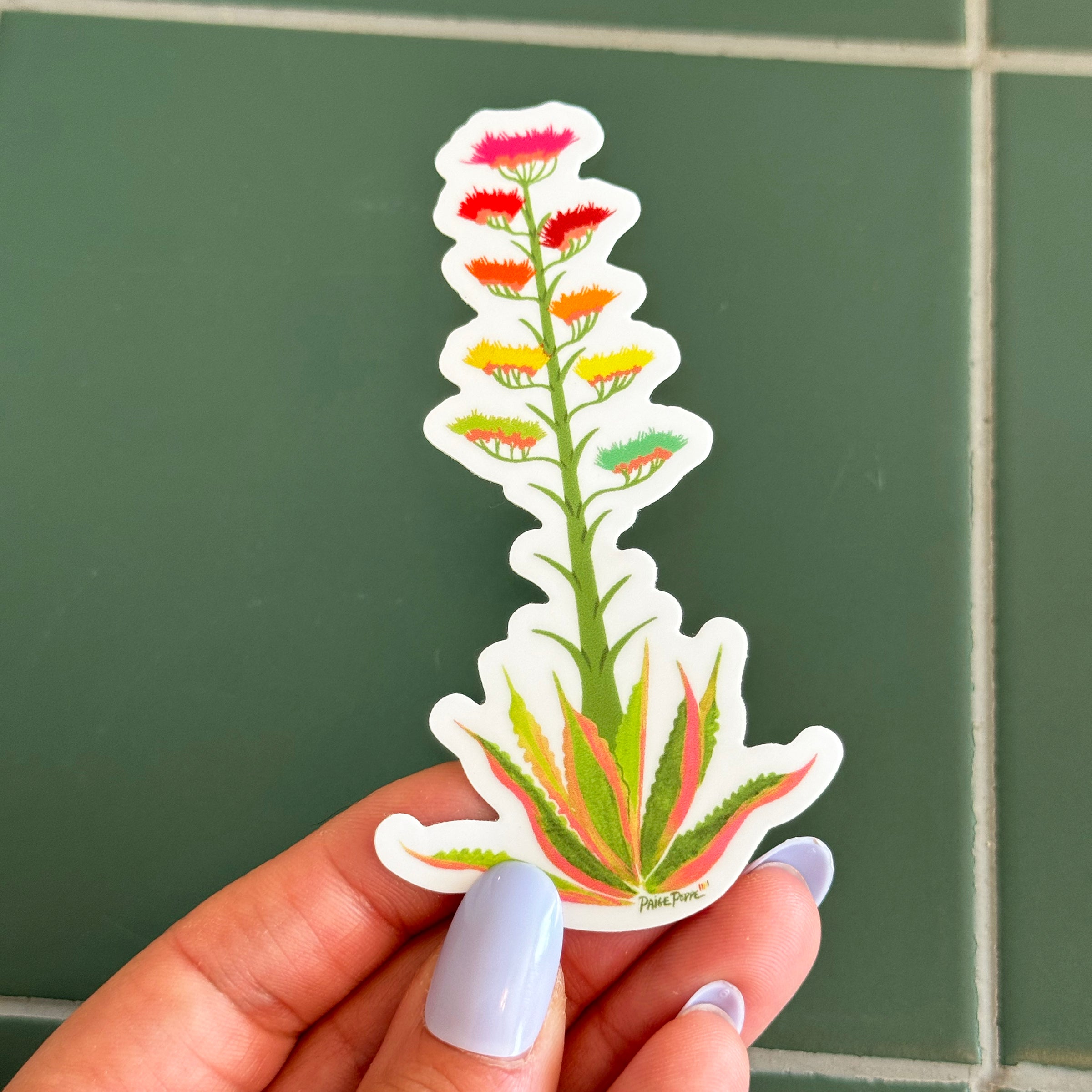 "Technicolor Agave" Sticker – Paige Poppe Art