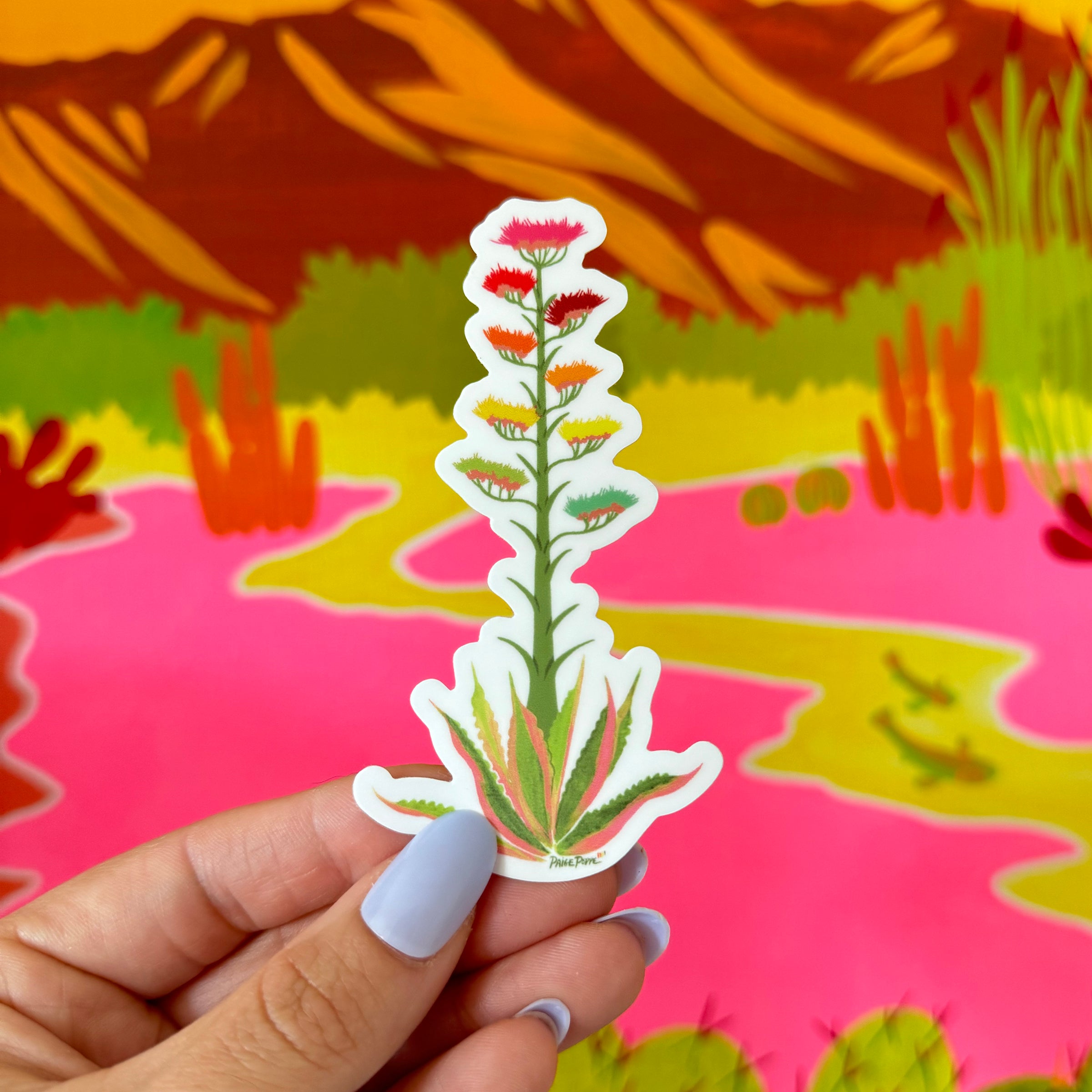 "Technicolor Agave" Sticker – Paige Poppe Art