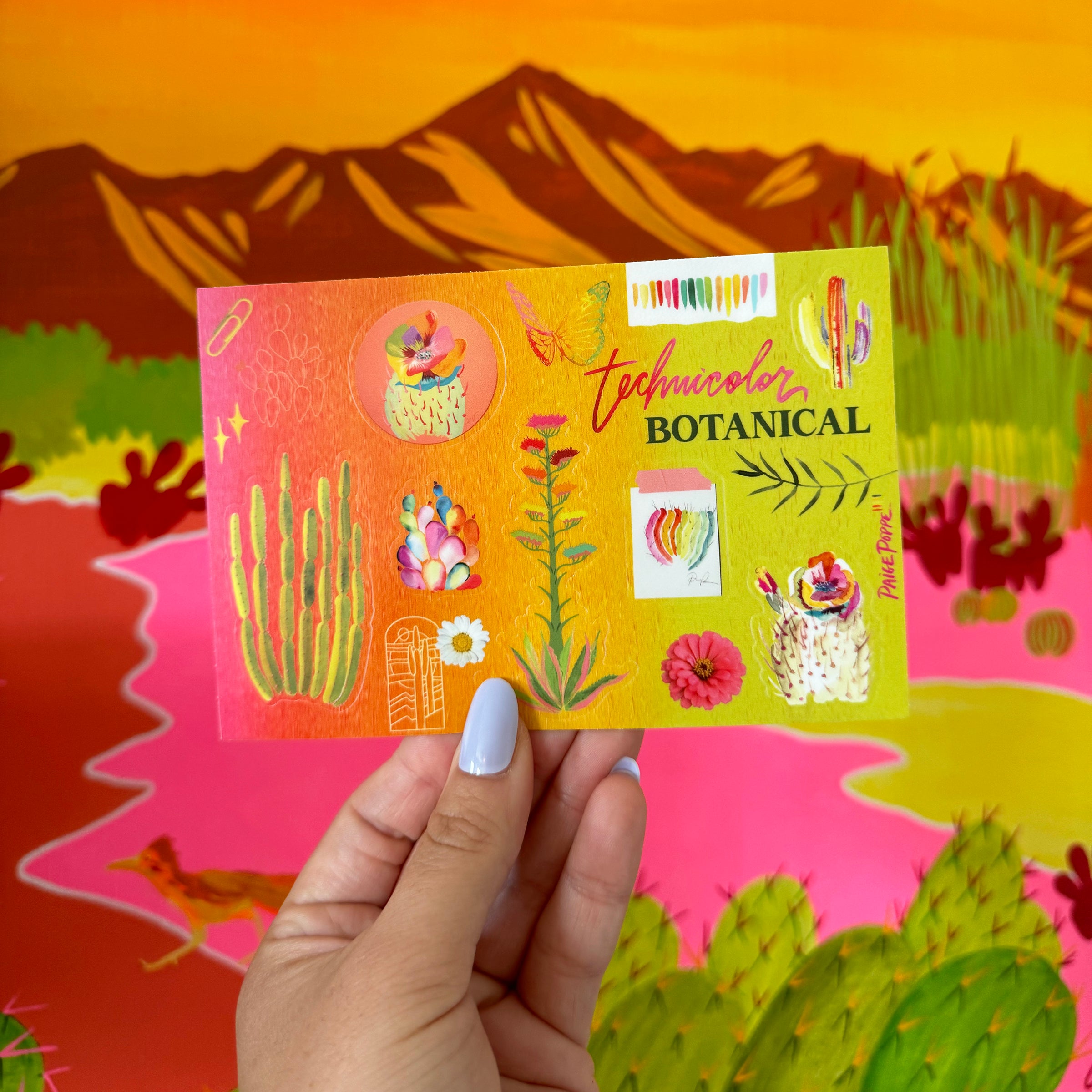 "Technicolor Botanical" Sticker Sheet – Paige Poppe Art