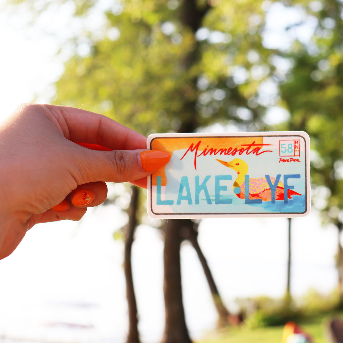 "Lake Life" Minnesota License Plate Sticker – Paige Poppe Art