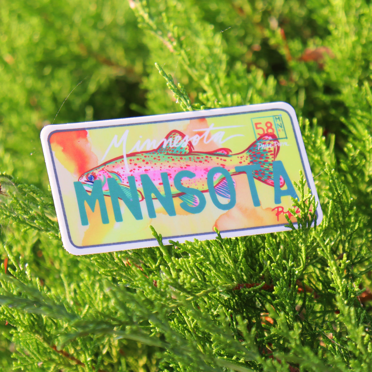 "Minnesota" License Plate Sticker – Paige Poppe Art