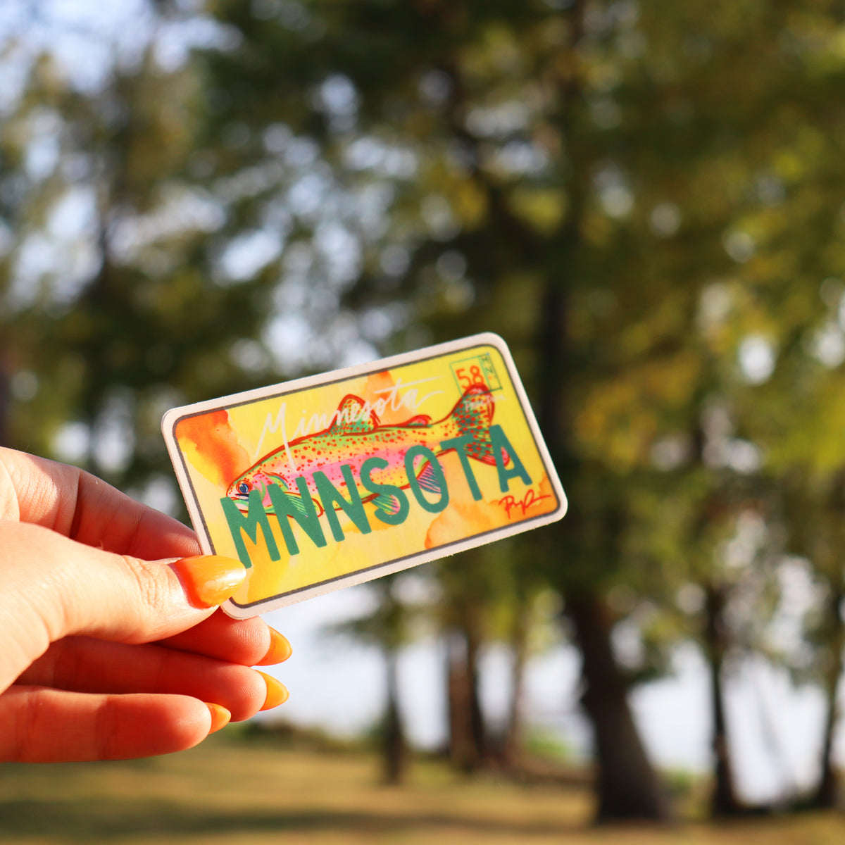 "Minnesota" License Plate Sticker – Paige Poppe Art