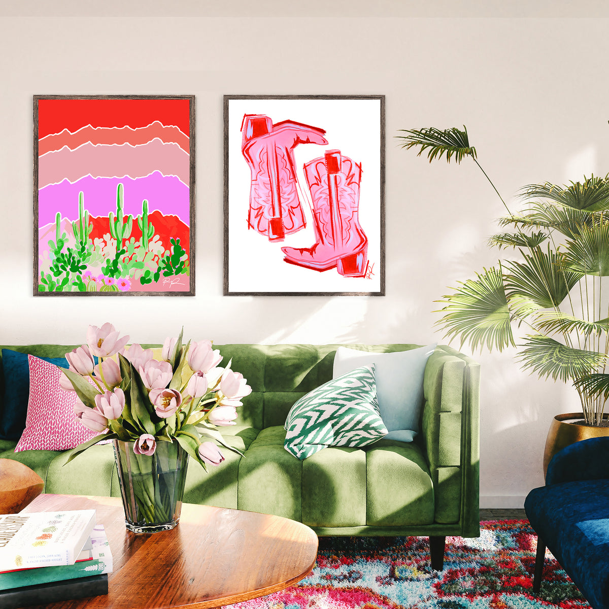 "Pastel Pair" Cowgirl Boots Art Print – Paige Poppe Art