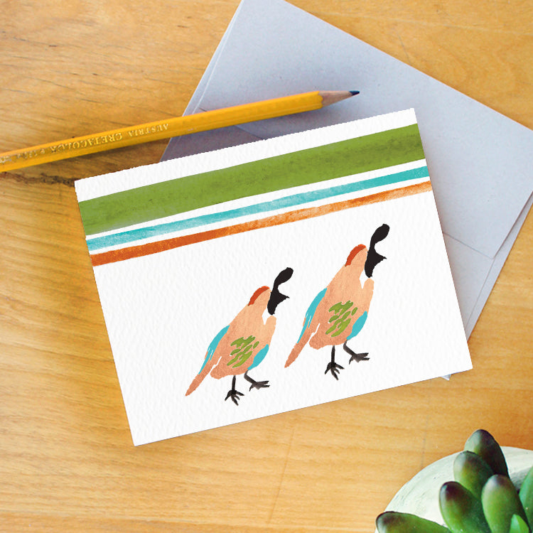 "Golden Quail" Greeting Card – Paige Poppe Art