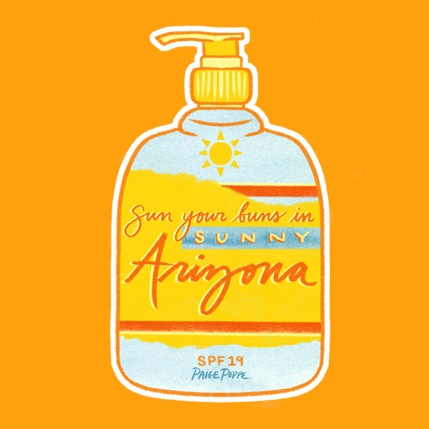 "Sun Your Buns" Diecut Sticker – Paige Poppe Art